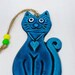 Blue Cat Wall Hanging Decoration Ceramic Handmade Mykonos - Etsy