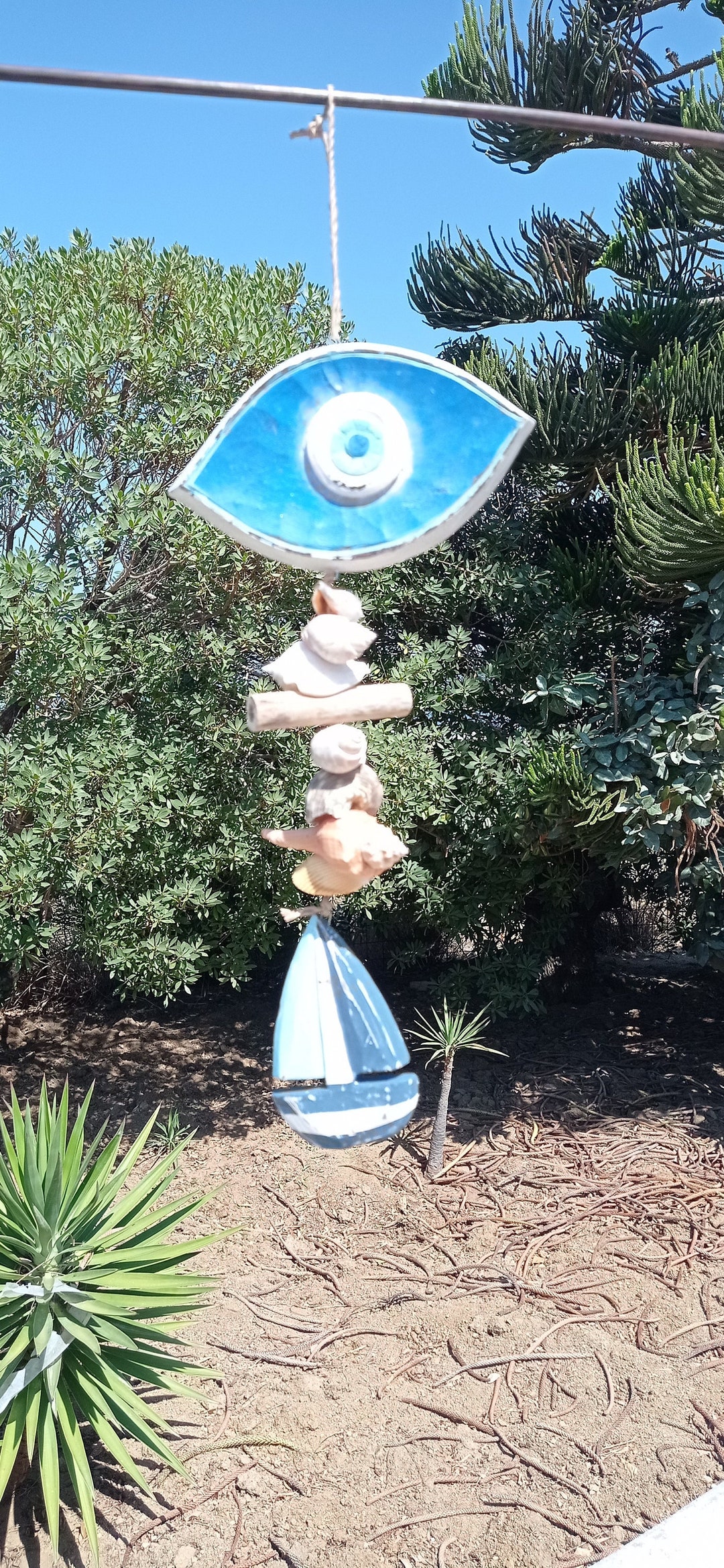 Evil Eye,sea Shell Ornaments and Boat Outdoor Decor - Etsy