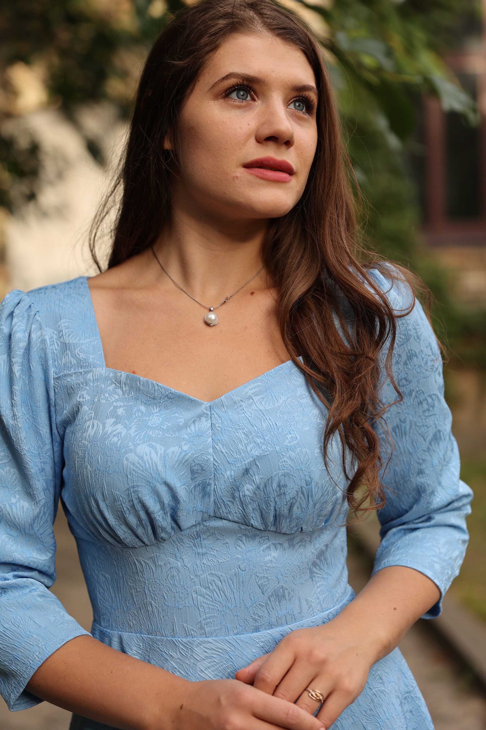 Lydia Dress. Jacquard Dress. Cotton Jacquard. Pearl Buttons - Etsy