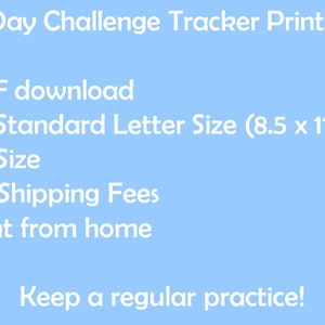 50 Day Challenge Music Practice Tracker Printable | 50 Day Goal Tracker ...