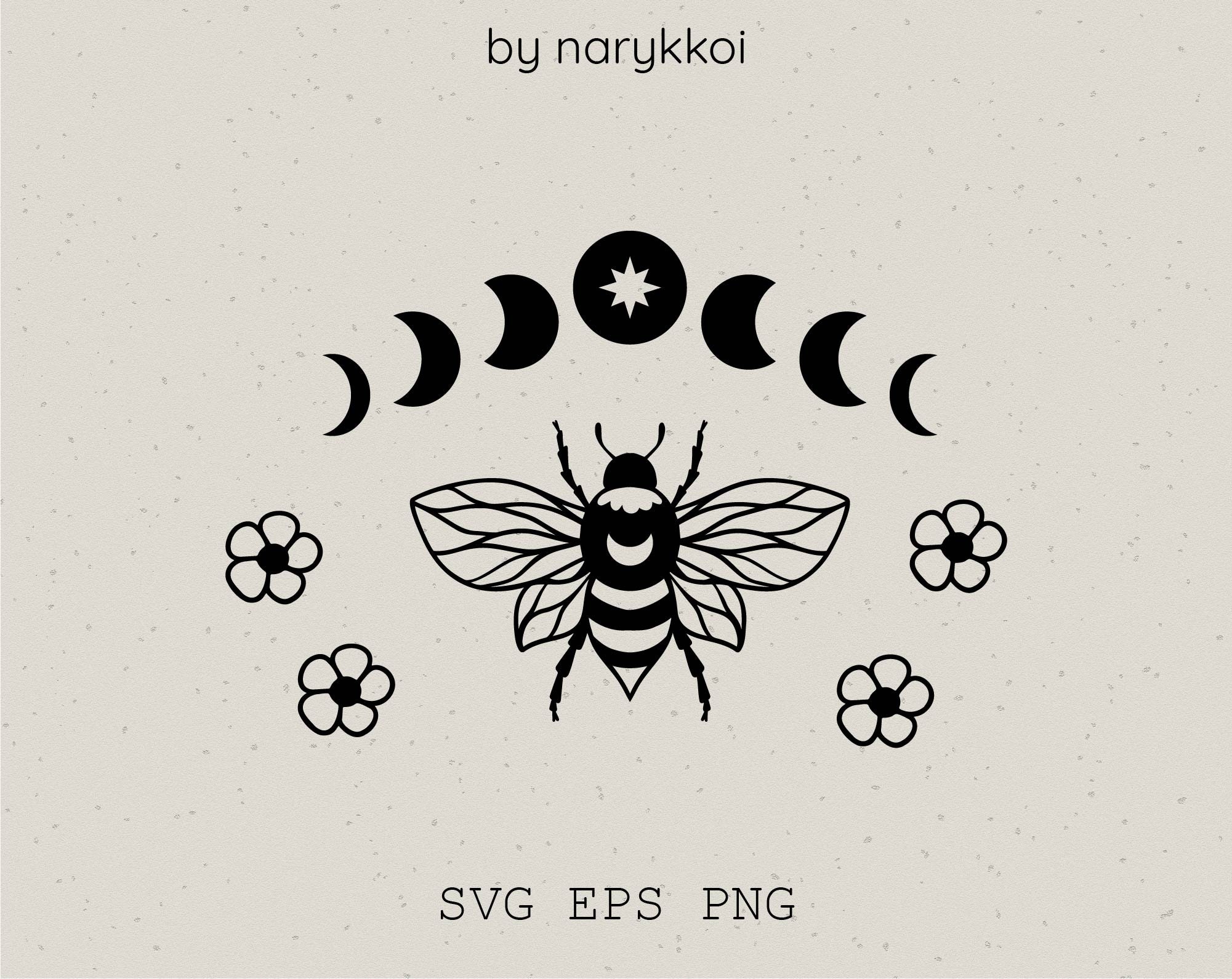 Bee Svg Honey Bee Svg Moon phase svg Bee cut file Bee | Etsy