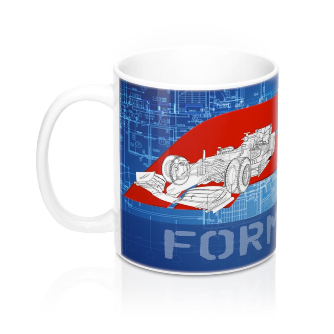 Formula One Blueprint Design 11-oz Ceramic Coffee Mug Race Car Fan Gift ...