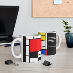 Famous Paintings Series Piet Mondrian Coffee Mug 11-oz Mug Art Lovers Gift Mondrian Coffee Mug ...