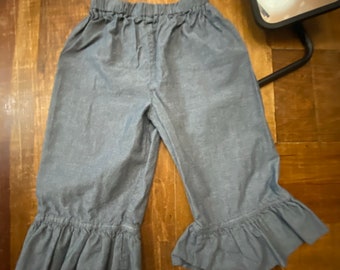 Ruffle Denim Pants - Etsy