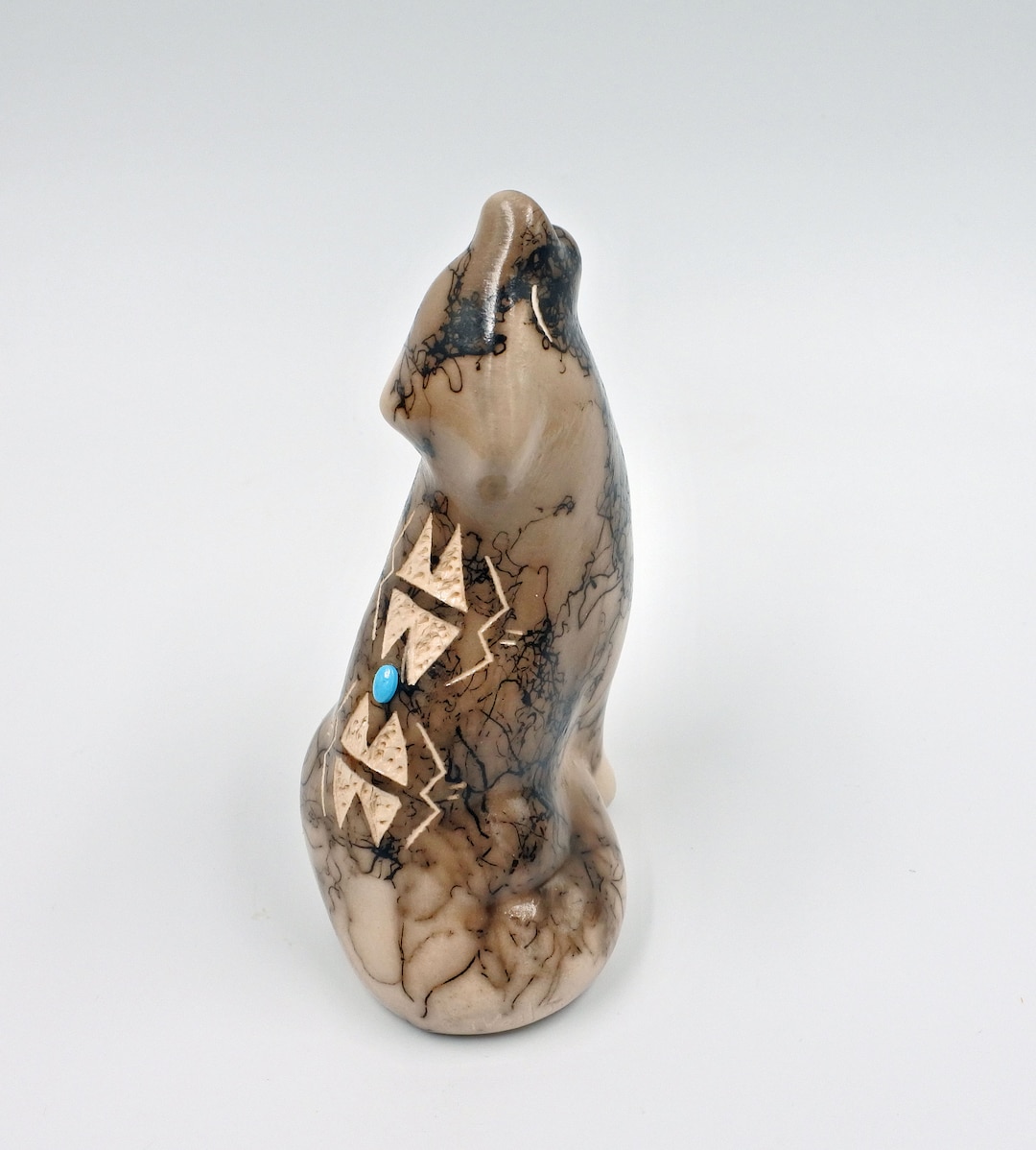 Native American Navajo Handmade Horsehair Pottery Wolf 5" Tall - Etsy