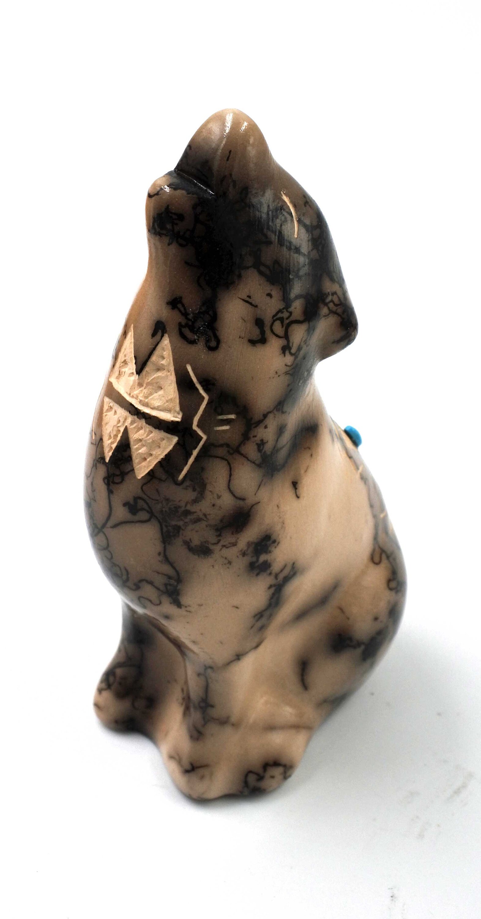 Native American Navajo Handmade Horsehair Pottery Wolf 5" Tall - Etsy