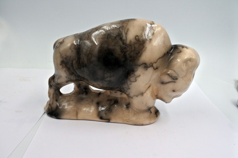 Horse Hair Pottery Running Buffalo Navajo Indian Handmade Size 6.5L X 4 ...