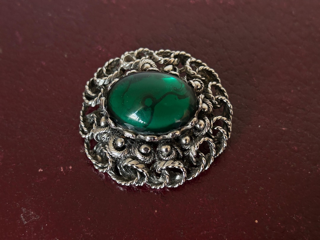 Vintage Arcansas Australian Made Brooch, Elizabeth Reimer, Dark Green ...
