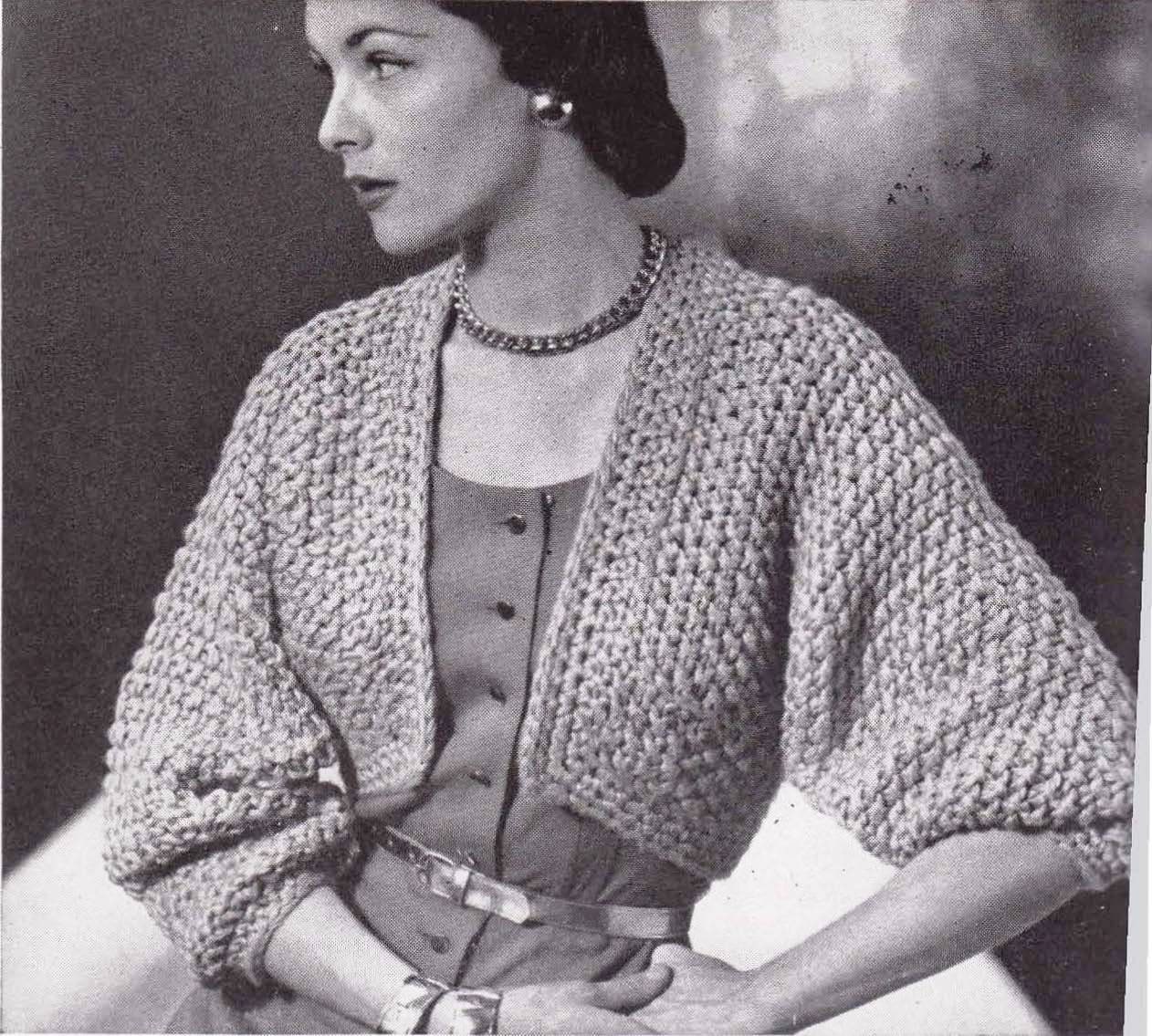 3 Vintage Knit PATTERN PDF Downloads, Women's Jurkin, Stole and Bolero ...