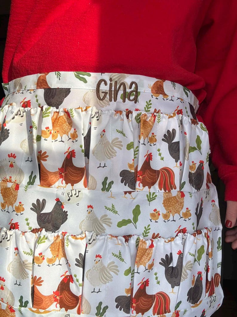 Custom Name Embroidered Chicken Egg Apron - Etsy