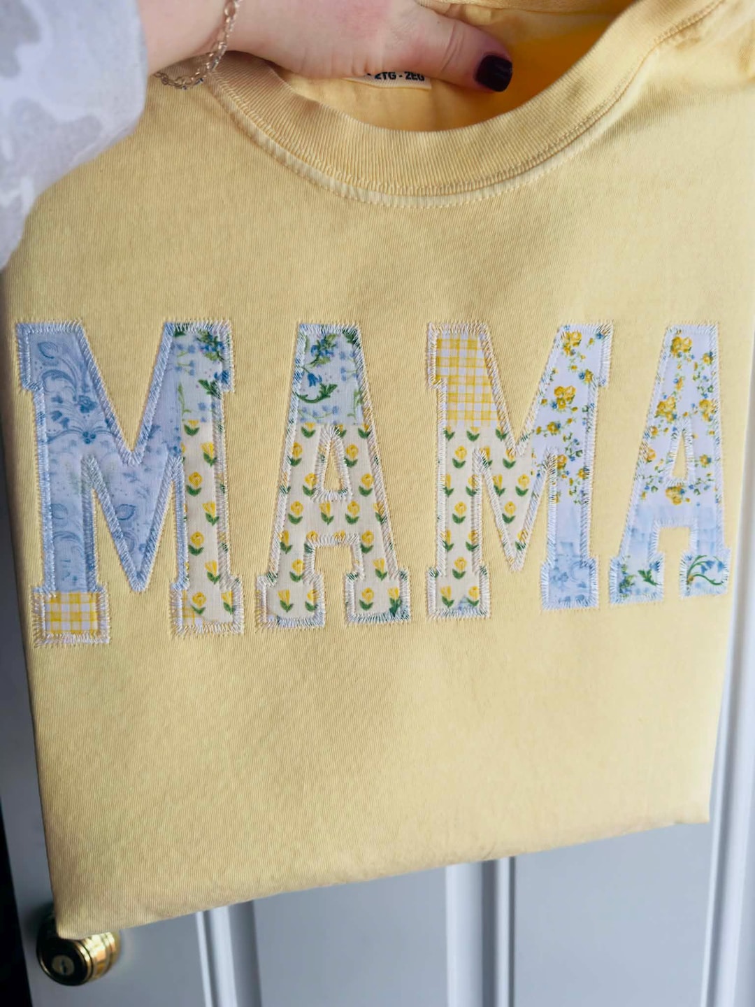 Yellow Patchwork Custom Name Embroidered Comfort Colors T Shirt - Etsy