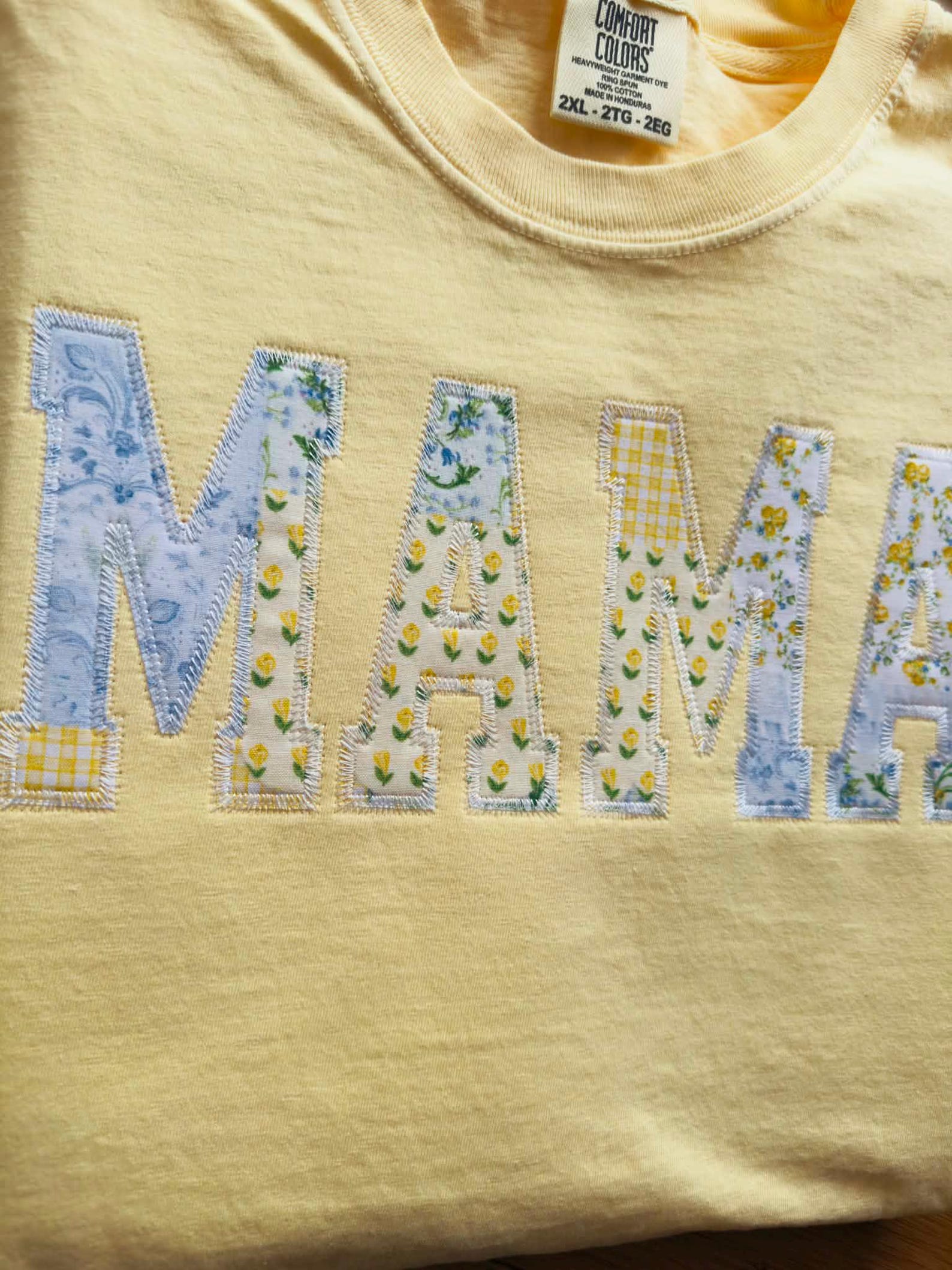 Yellow Patchwork Custom Name Embroidered Comfort Colors T Shirt - Etsy