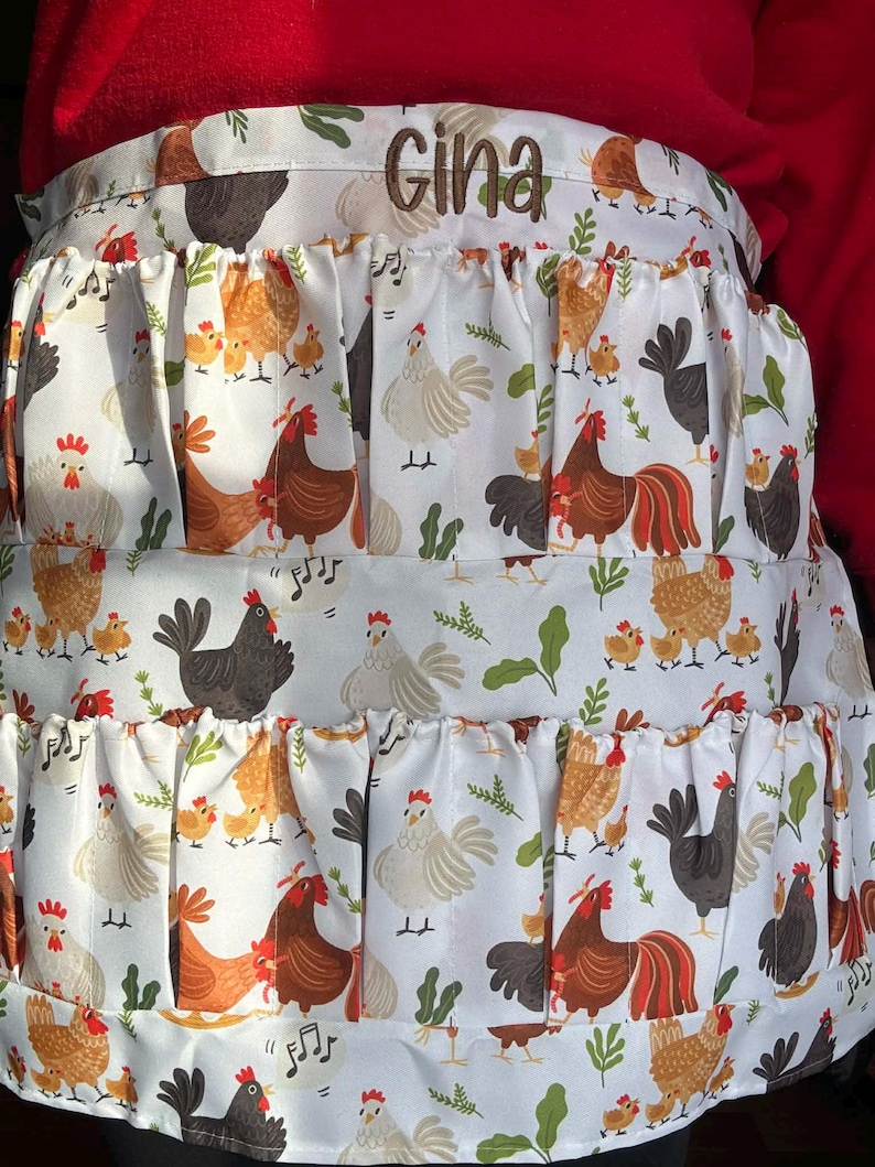 Custom Name Embroidered Chicken Egg Apron - Etsy
