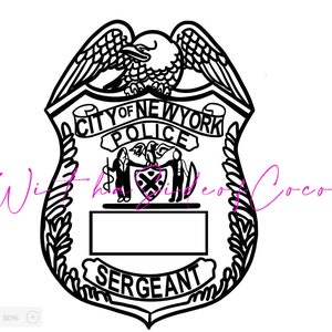 NYPD Sergeant Shield SVG, NYPD Sergeant Badge - Etsy