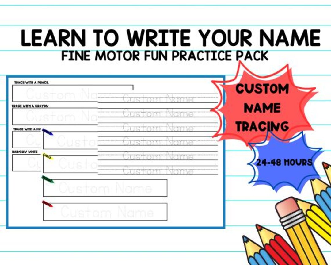 Personalized Multi-sensory Name Writing Worksheets | Learn to Write My ...