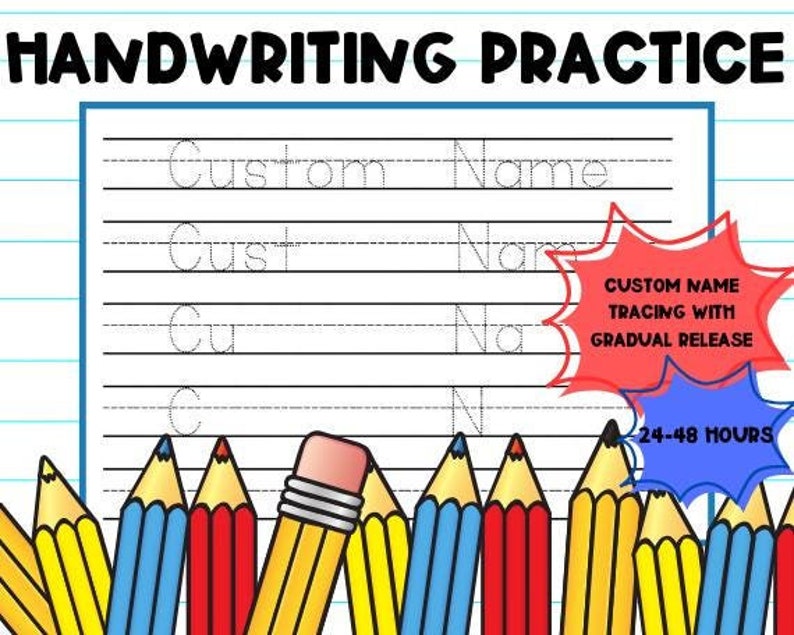 Children's Name Practice |tracing Worksheet | Learning Activity ...