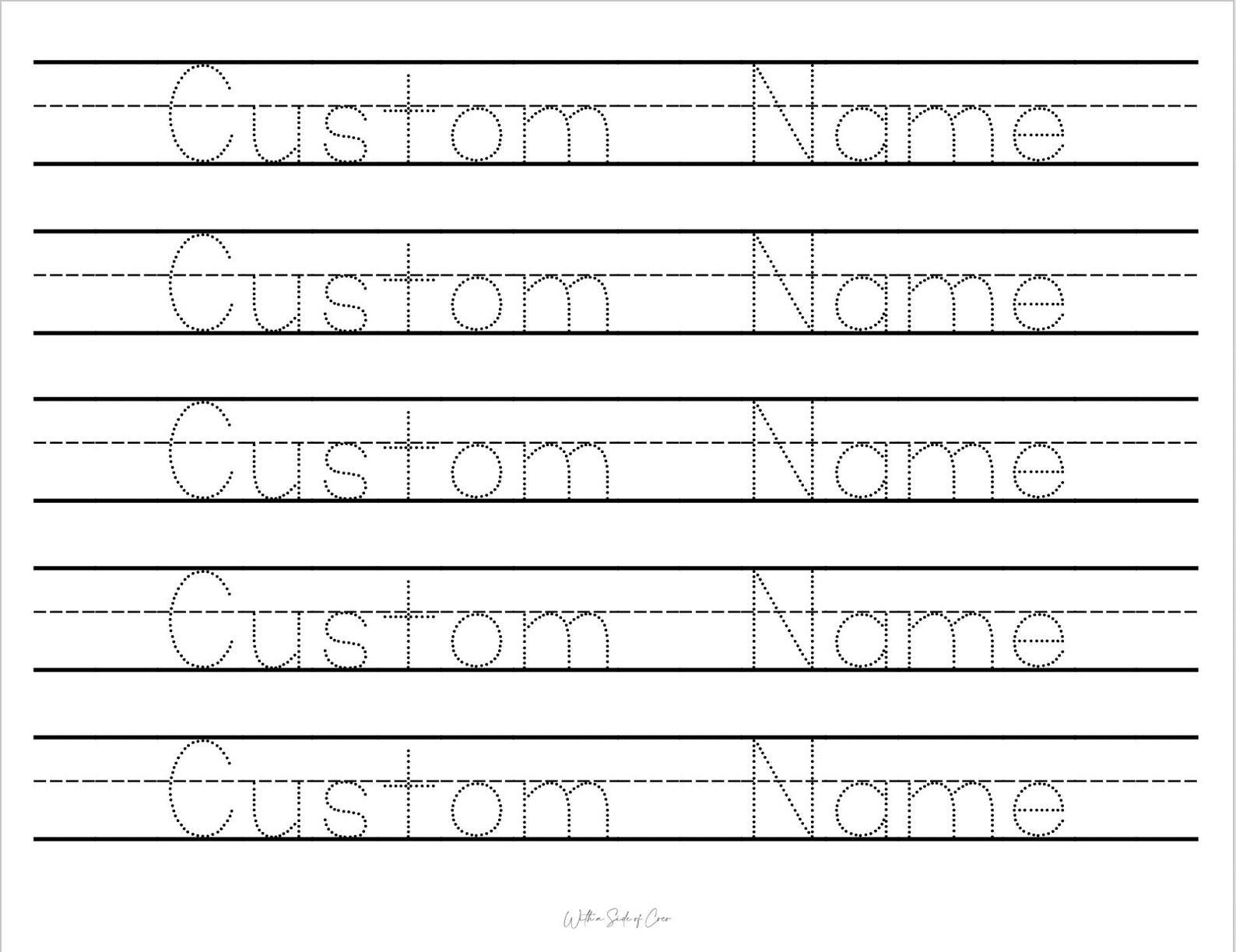 Children's Name Practice |tracing Worksheet | Learning Activity ...