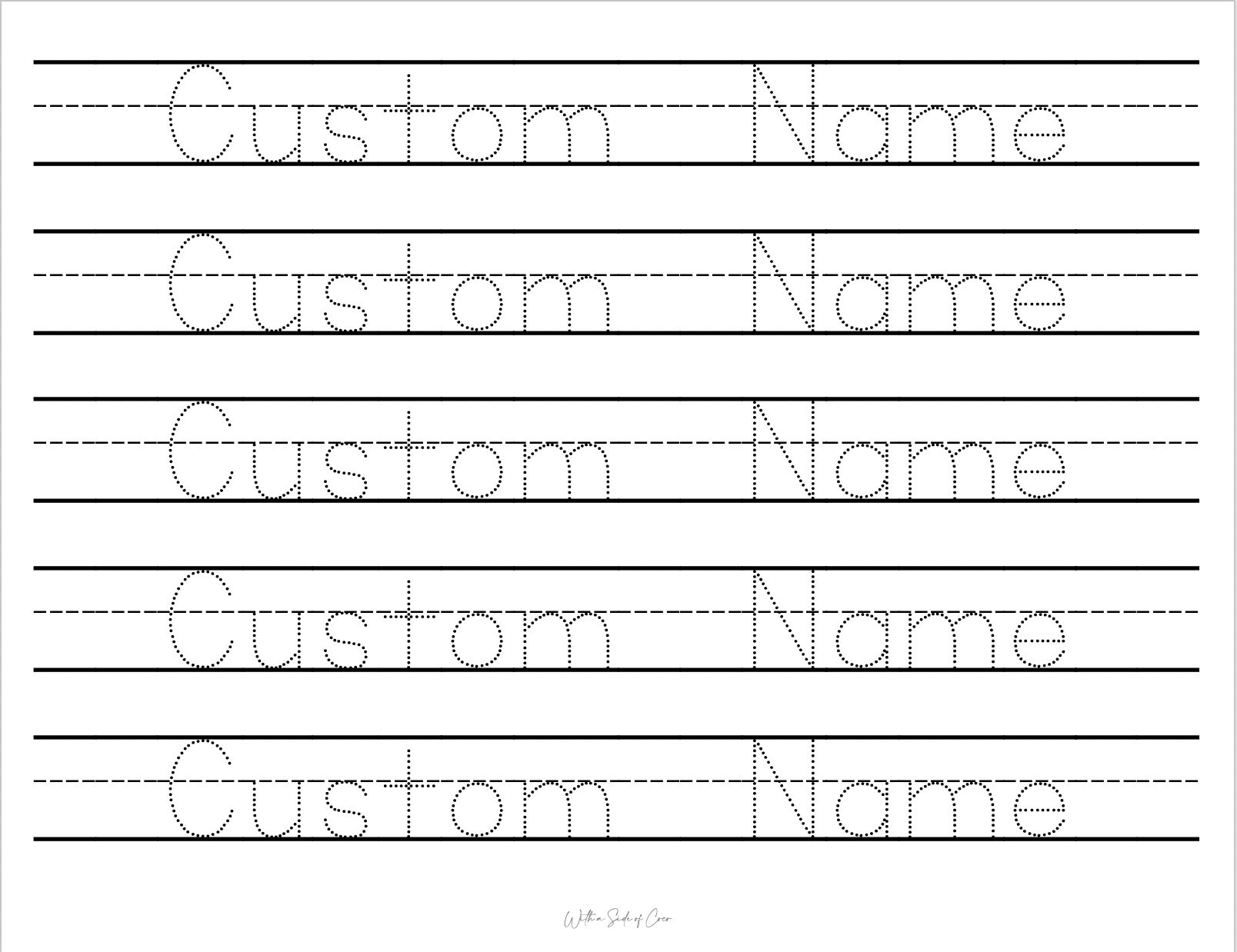 Children's Name Practice |tracing Worksheet | Learning Activity ...
