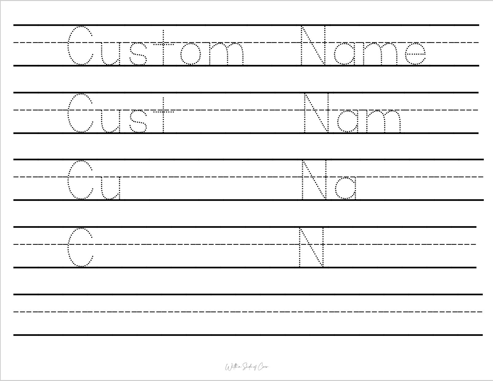 Children's Name Practice |tracing Worksheet | Learning Activity ...