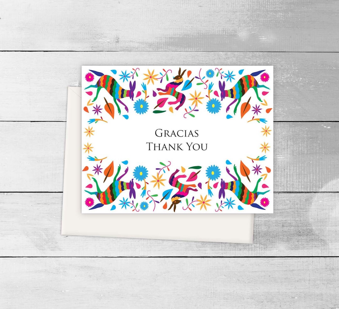 Spanish Greeting Cards Thank You Gracias Bilingual Tarjeta De Ocasion ...