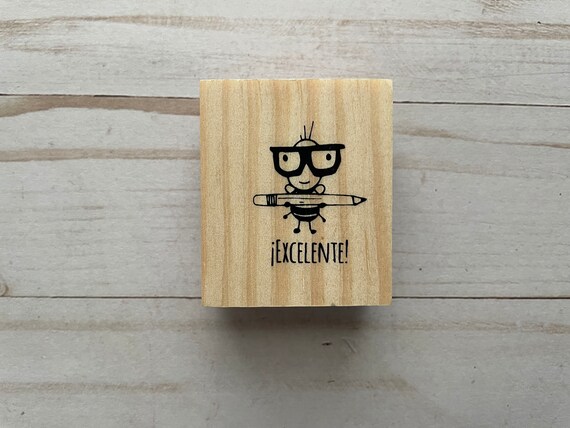 Spanish Excelente Well Done Good Job Teacher Stamp Seal | Etsy