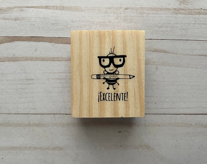Spanish Excelente Well Done Good Job Teacher Stamp Seal - Etsy