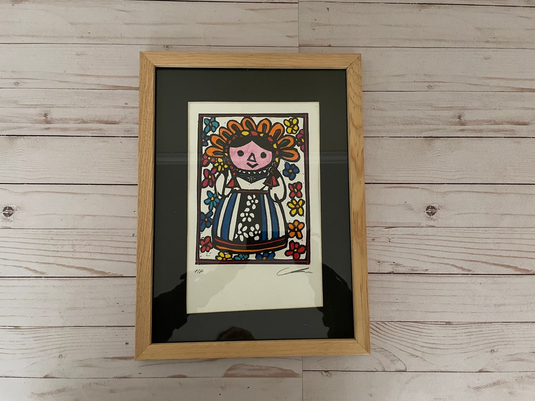 Lele Mexican Doll Original Print With Frame - Etsy