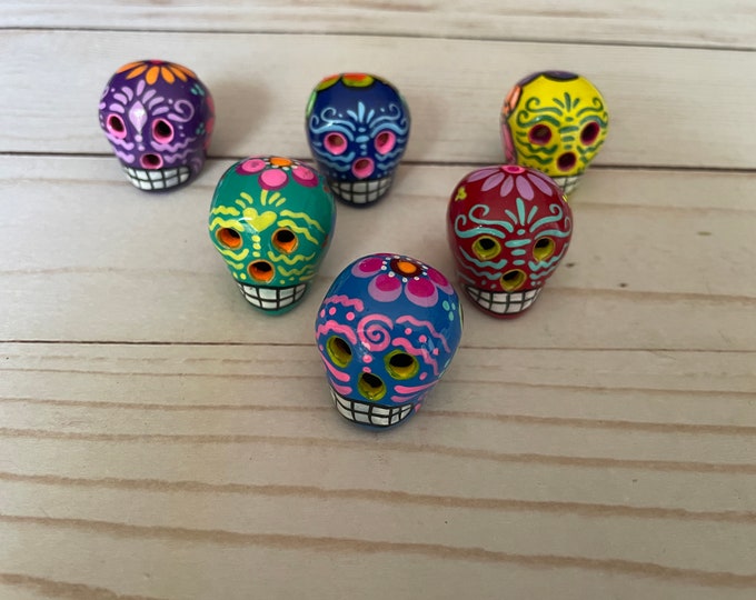 6 Mini Calavera Skull Mexican Day of the Dead Dia De Los Muertos ...