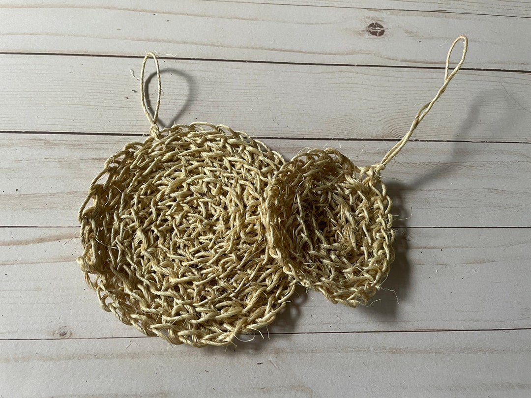 One Set Natural Mexican Loofah Heart Shaped Ayate Ixtle Scrubber - Etsy