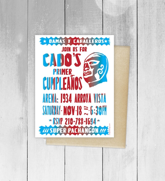 Lucha Libre Mexican Wedding Digital File for Printing Wrestling Party ...