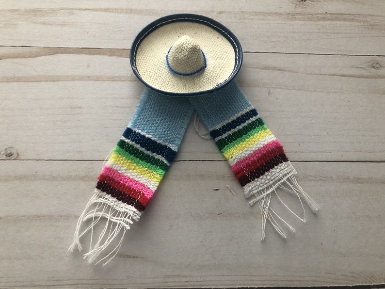 Mini Mexican Sarape Serape Party Favor Ribbon Fabric With Hat | Etsy