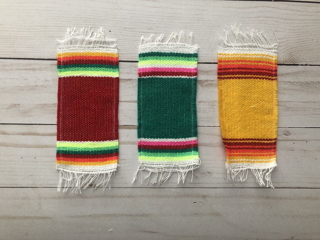 Pack of 6 Medium Single Mini Mexican Sarape Party Favor Serape Fabric ...