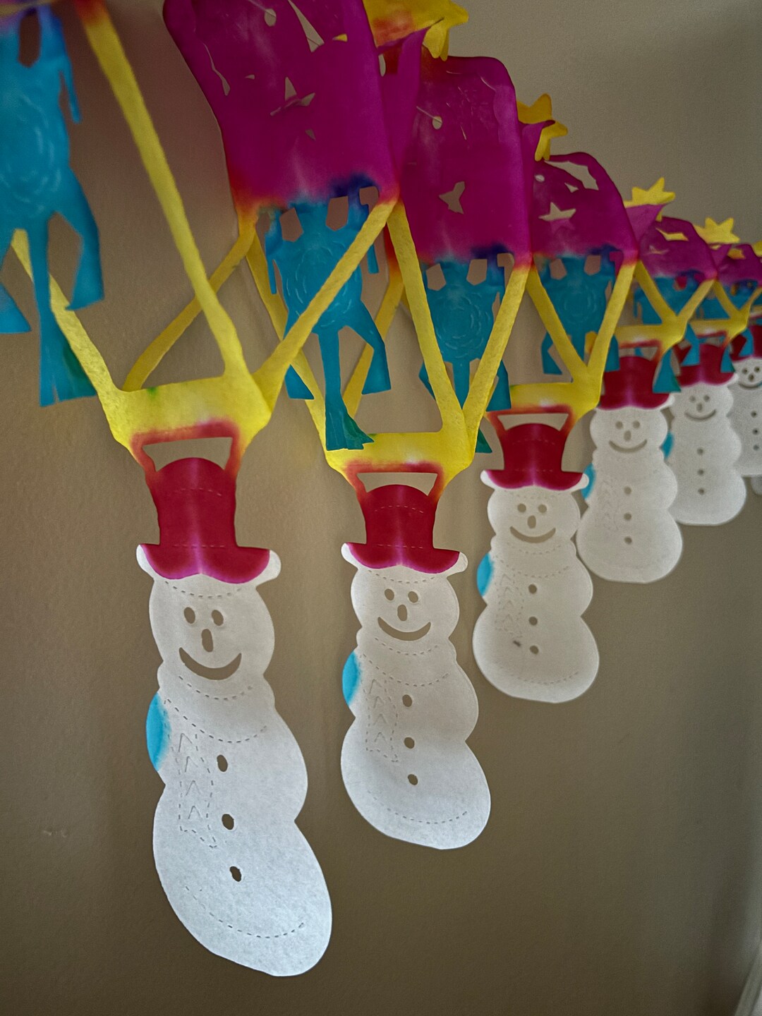 Papel Picado Mexican Christmas Snowman Paper Mexico Decoration Party ...
