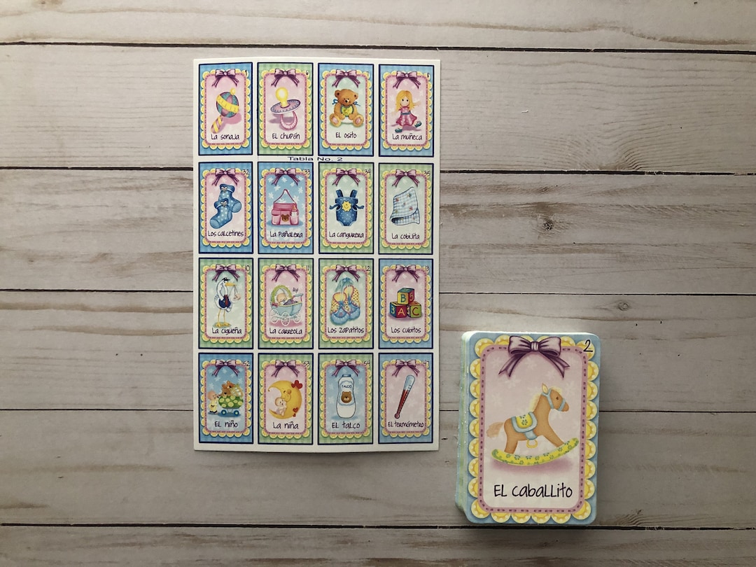 Baby Shower Spanish Bingo Loteria Board Game With Cards - Etsy
