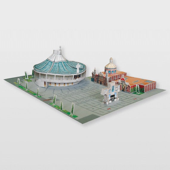 Basilica de Guadalupe Mexico City Landmark Architecture Paper Model Kit ...