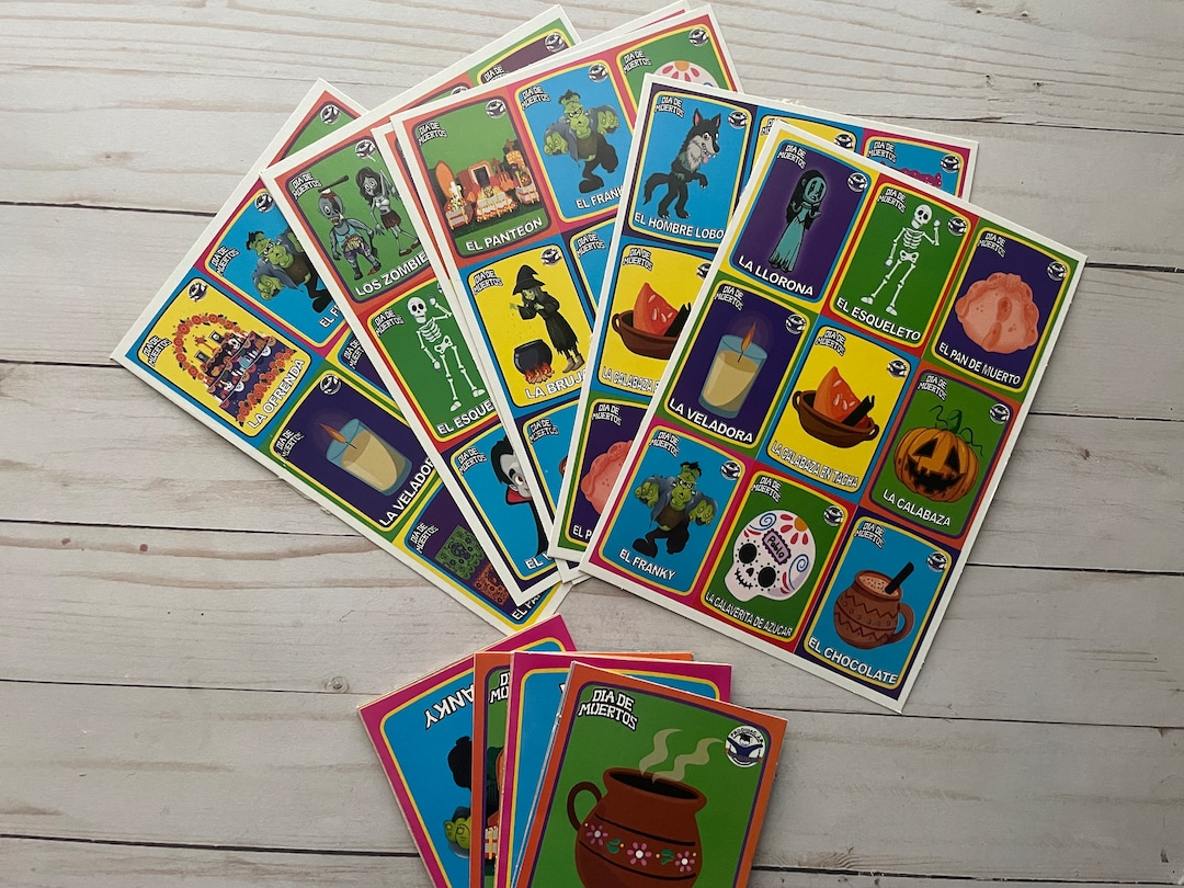 Day of the Dead Dia De Muertos Spanish Bingo Loteria Board Game With ...