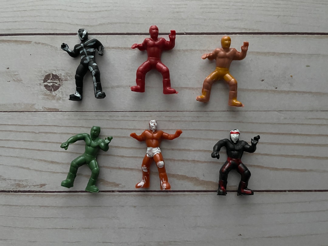 Set of 0f 6 Mini Luchador Plastic Toy Wrestlers - Etsy