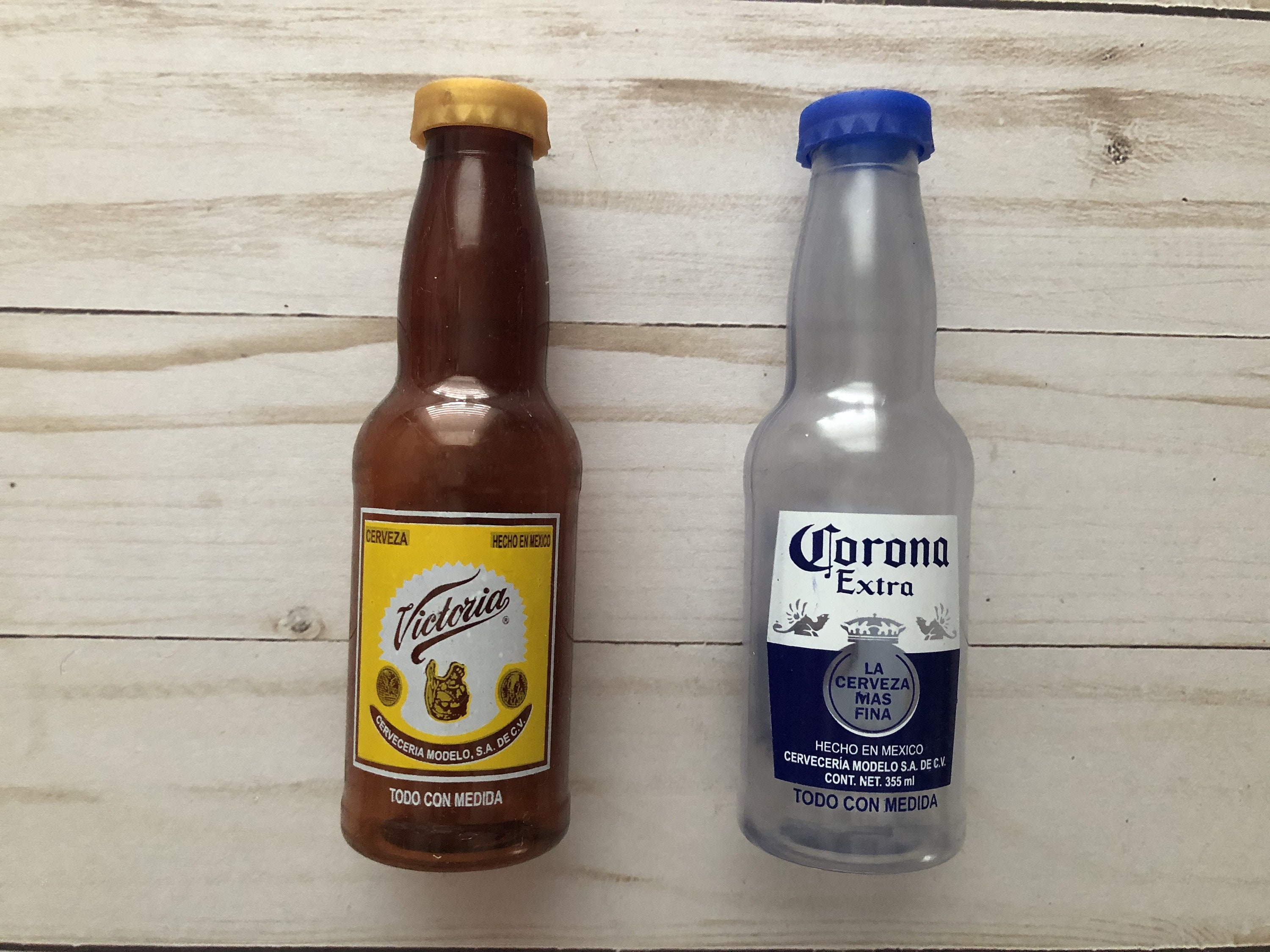 Set of Plastic Mini Corona Victoria Mexican Beer Bottle Plastic Party ...