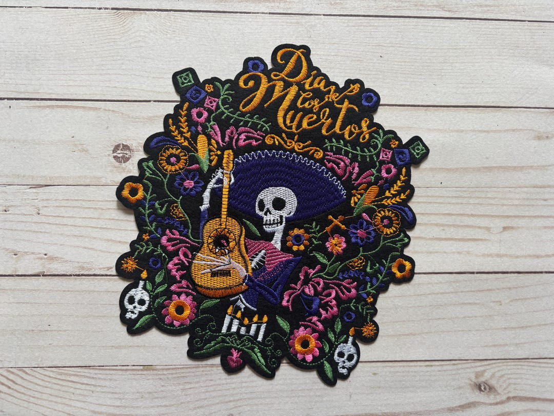 Large Catrin Day of the Dead Mexico Iron on Patch Floral - Etsy