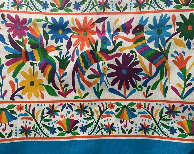Mexican Fabric Ethnic Colorful Bright Poliester Fabric Otomi - Etsy