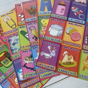 Baby Shower Spanish Bingo Loteria Board Game With Cards - Etsy