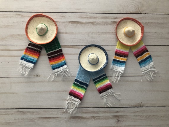 Mini Mexican Sarape Serape Party Favor Ribbon Fabric With Hat | Etsy