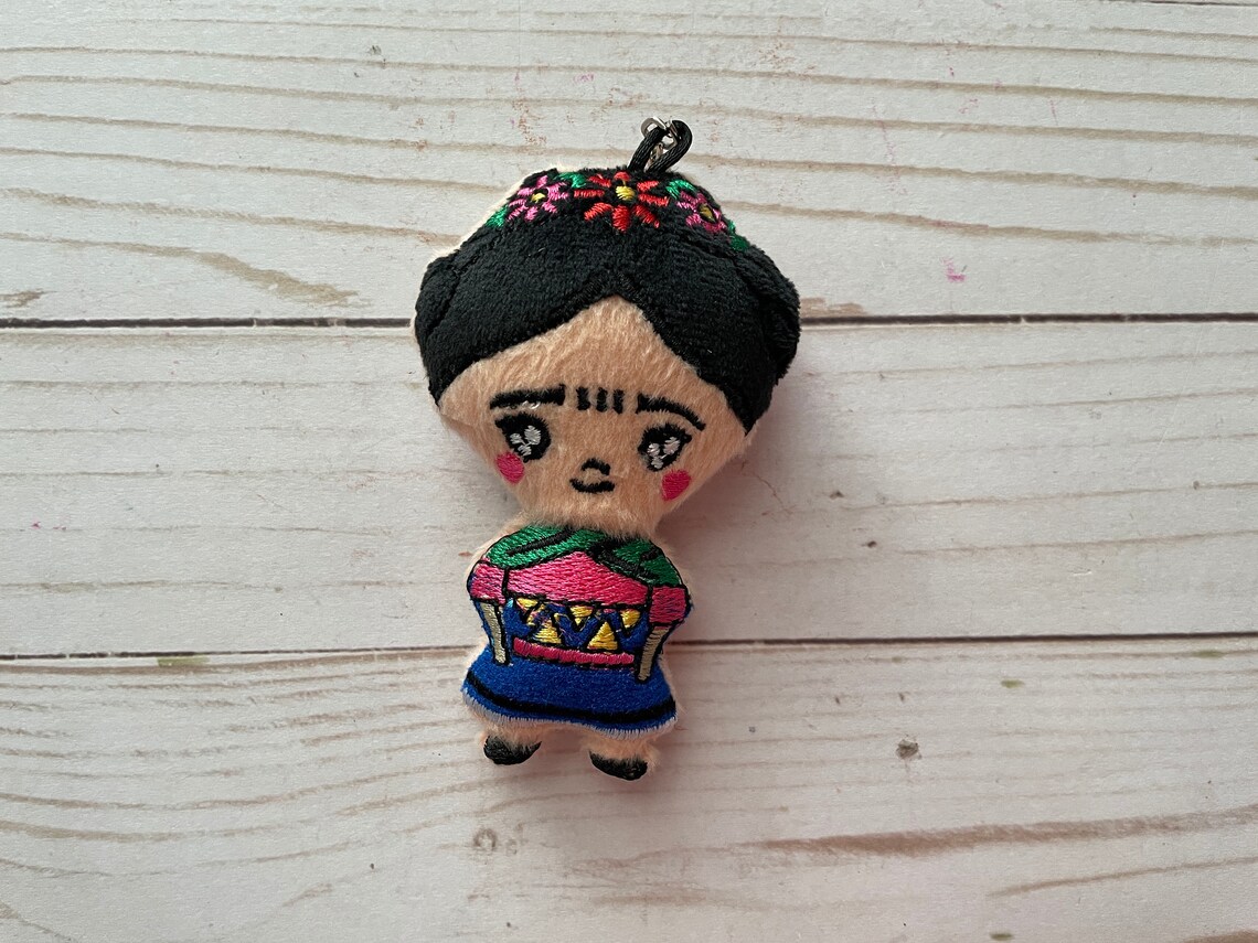 Mexican Plush Keychain Dolls Frida Luchador El Santo Blue - Etsy