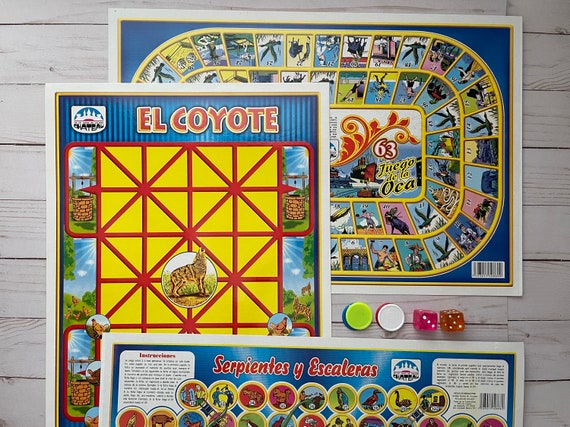 Mexican El Juego de la Oca Serpientes y Escaleras El Coyote 3 Board ...