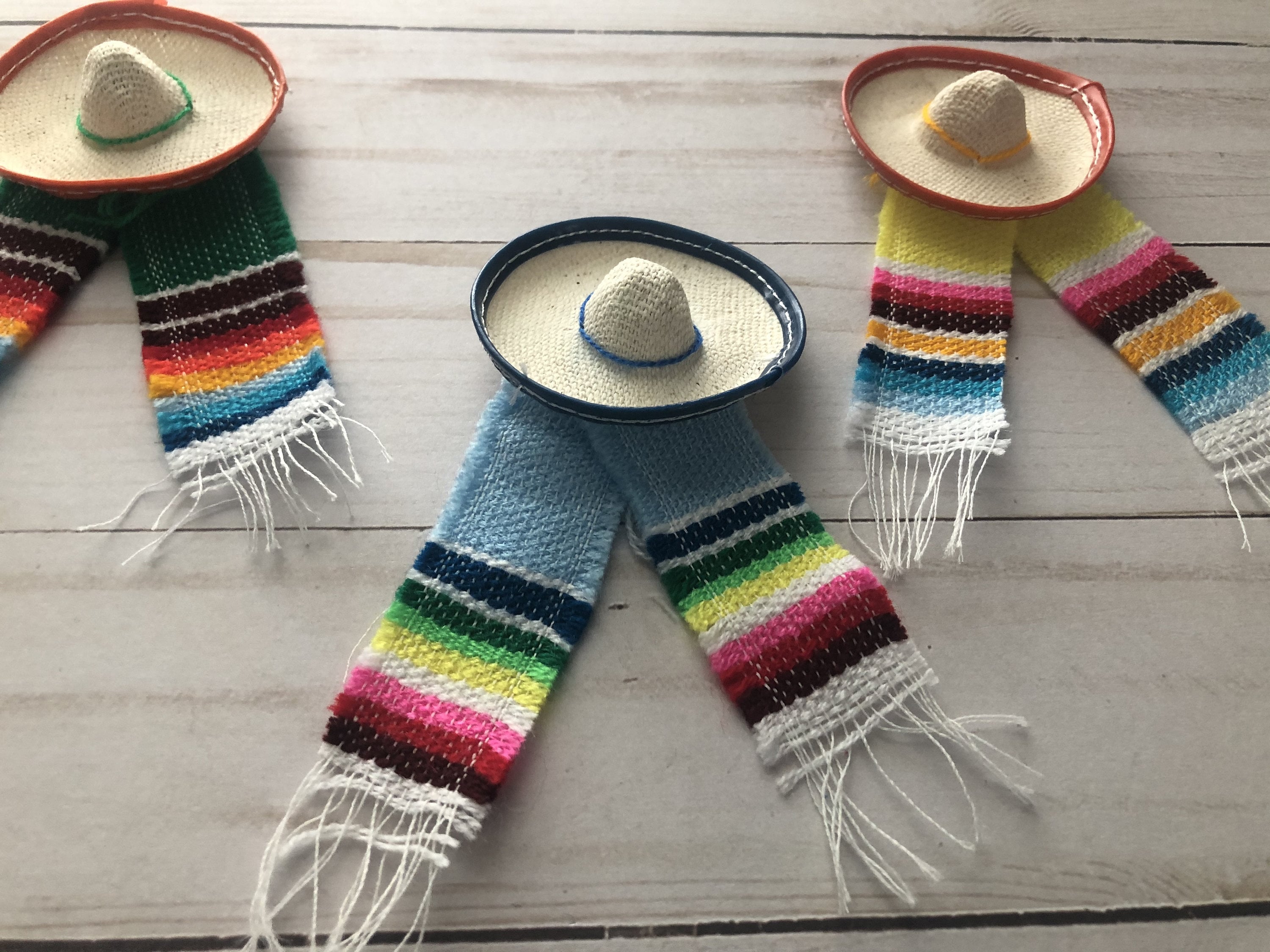 Mini Mexican Sarape Serape Party Favor Ribbon Fabric With Hat | Etsy