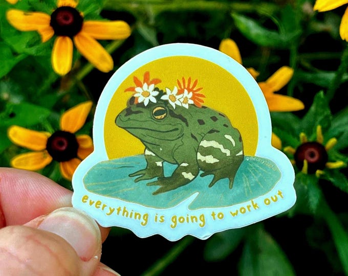 Cute Frog Sticker, Cottagecore Aesthetic Toad Sticker Gift - Etsy