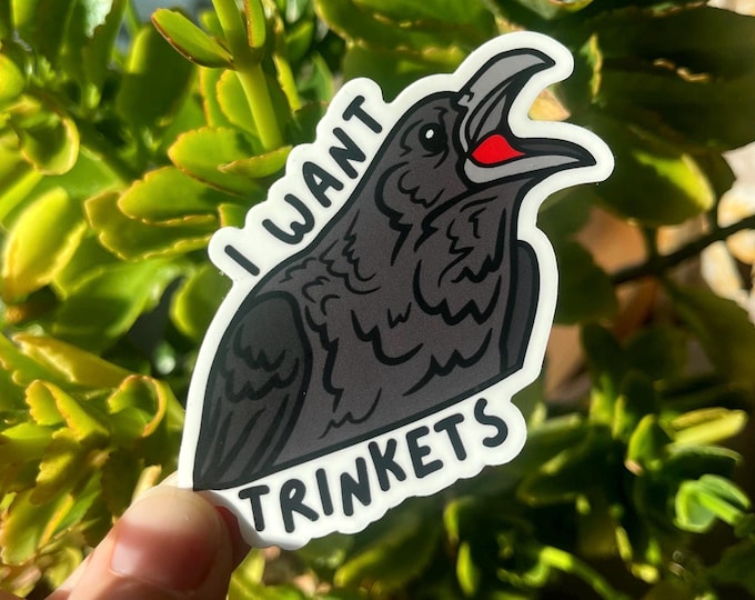 I Want Trinkets Corvid Crow Sticker: Waterproof Vinyl Decal - Etsy