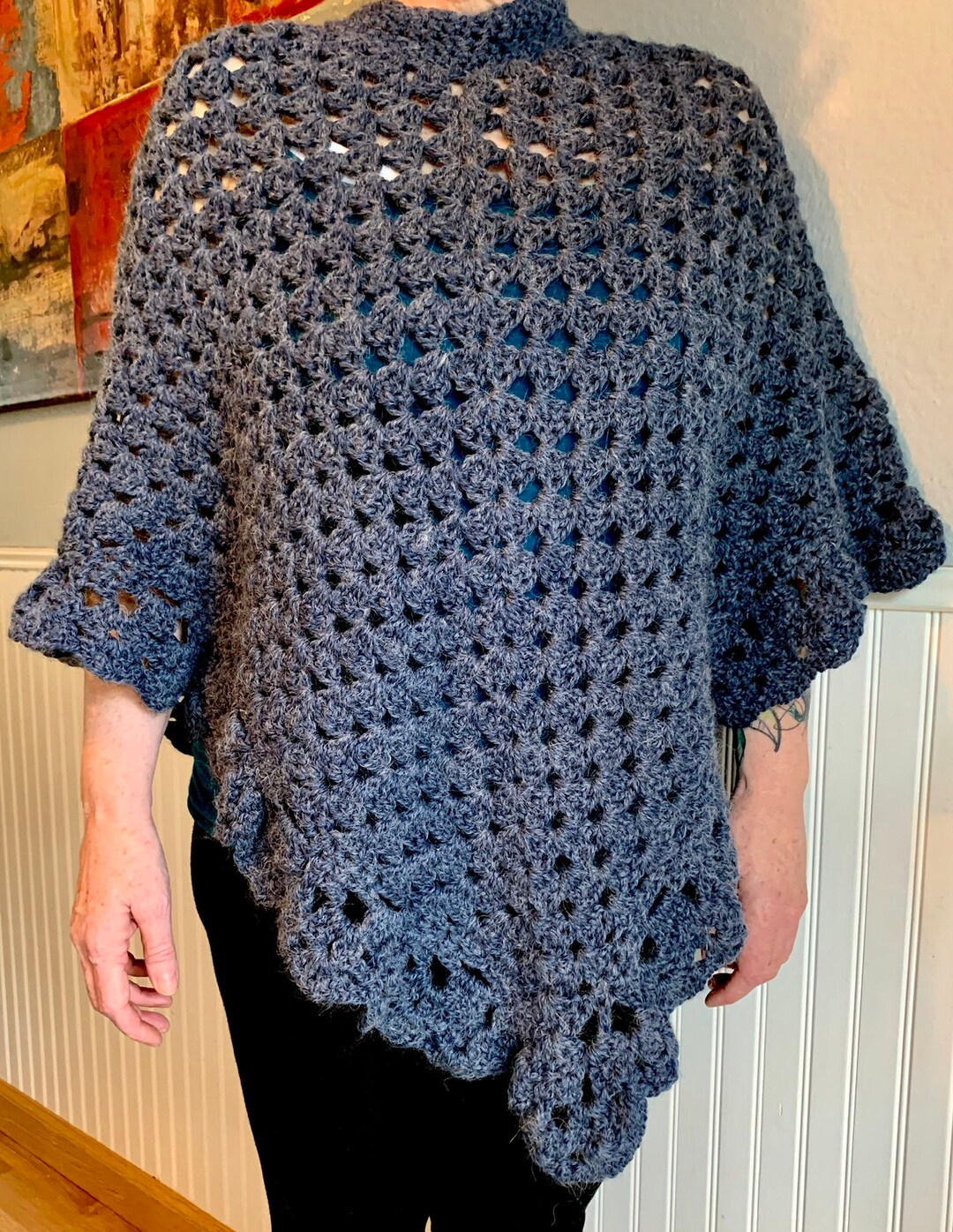 Crocheted Poncho - Etsy