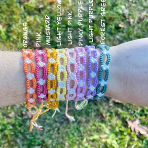 Woven Daisy Chain Friendship Bracelets, Visco,flower, Anklet, Boho ...