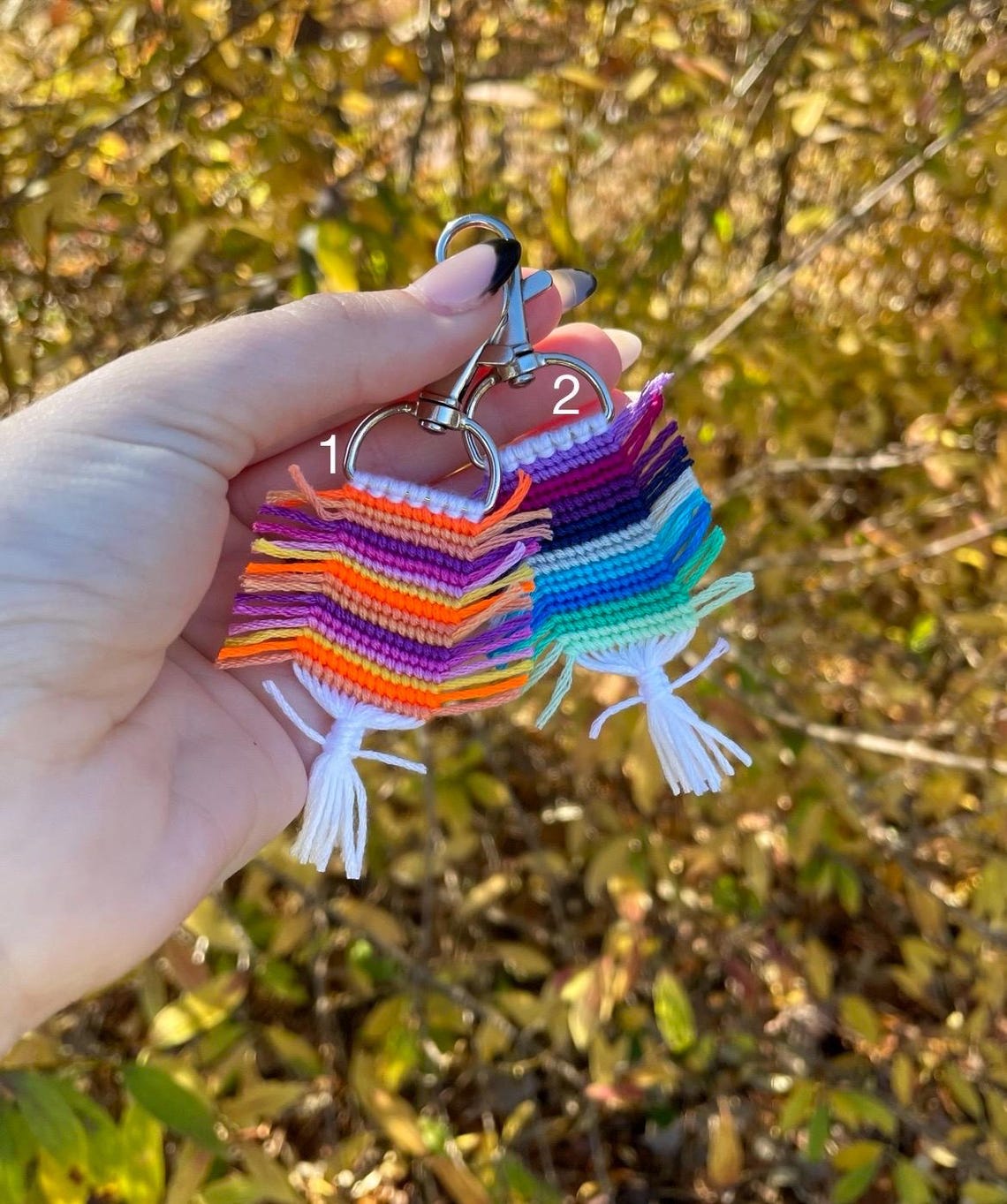 Rainbow Rag Rug/ Flip Flop Keychains, Shag Bracelets, Bag Charms ...
